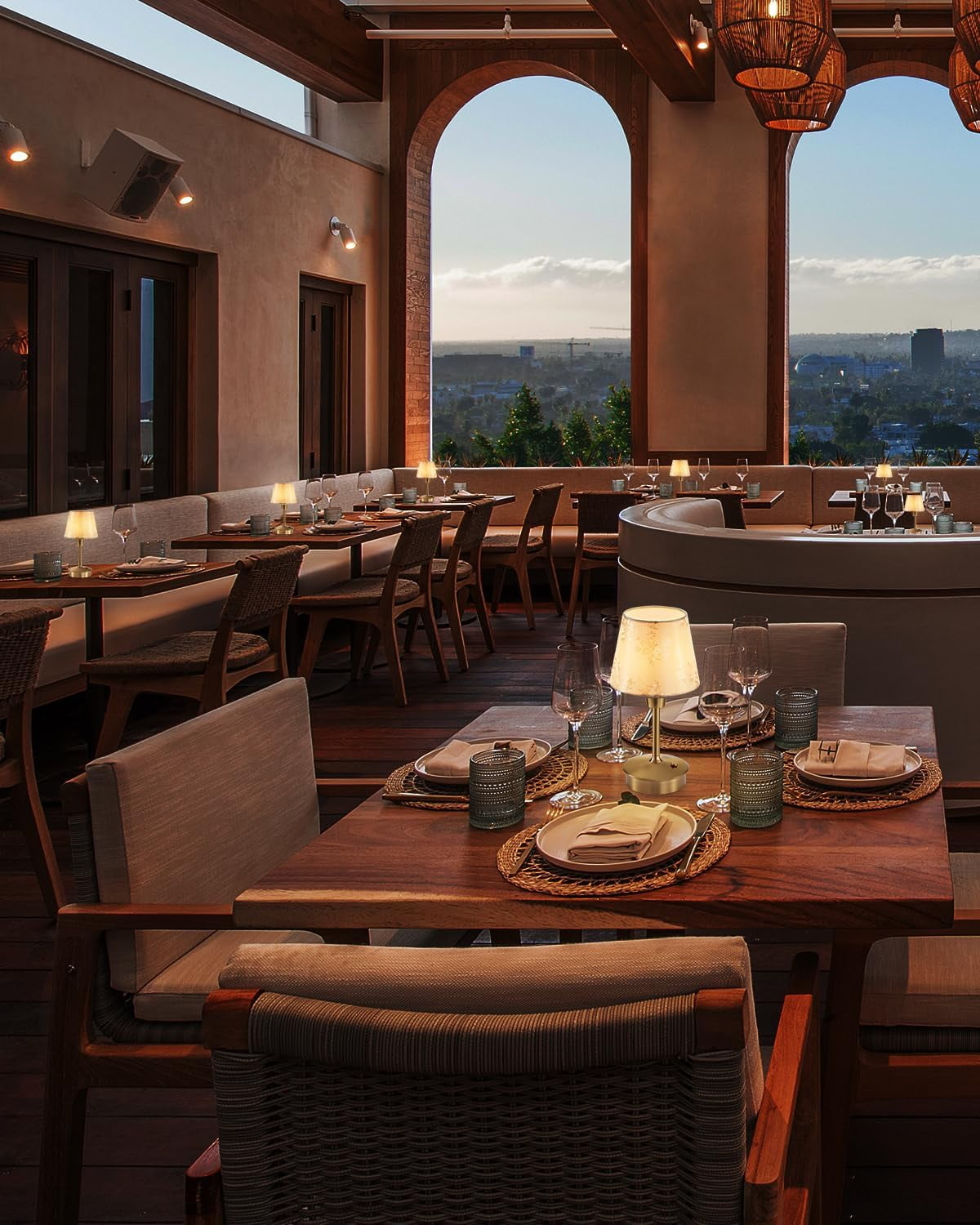 2 Pack Small Cordless Table Lamp for Restaurant Dinner Table, 5200mAh ...