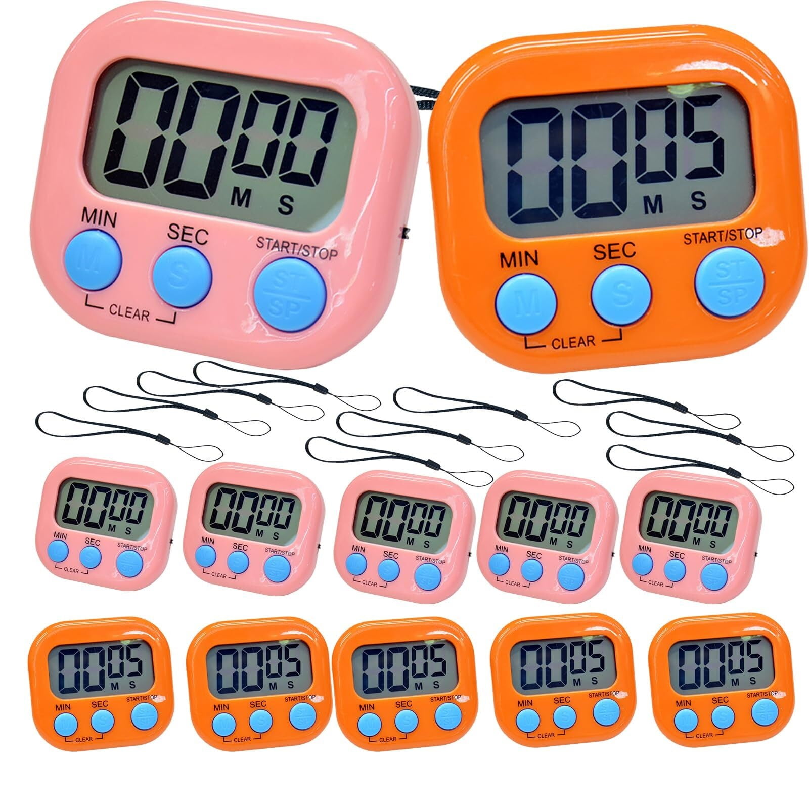 2 Pack Small Digital Kitchen Timer Magnetic Back and On/Off, Classroom ...