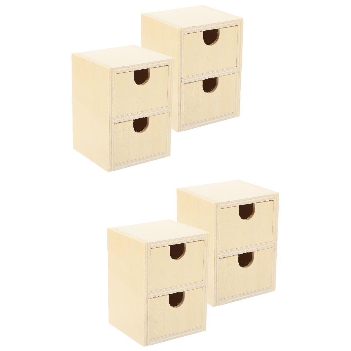 2 Pack Small Drawer Blank Storage Cabinet Mini Chest of Drawers Child ...