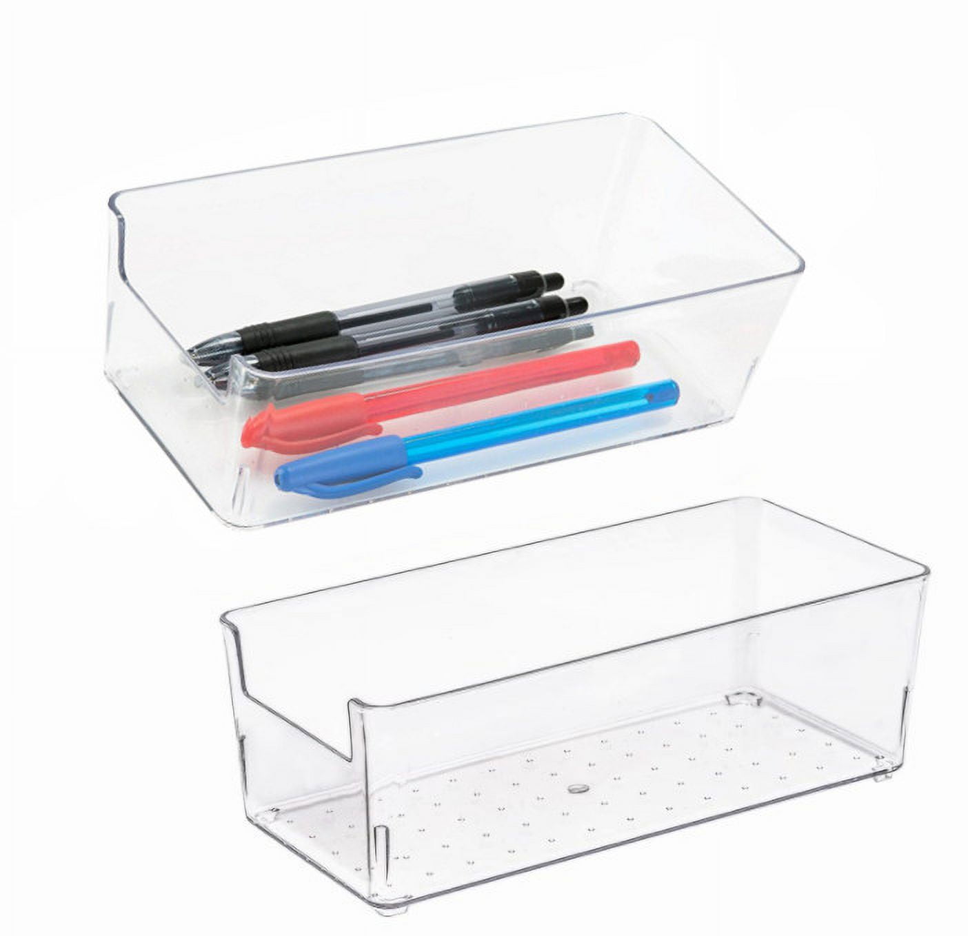 2 Pack Small Drawer Organizers,Rectangle Desktop Organizers,Divided ...