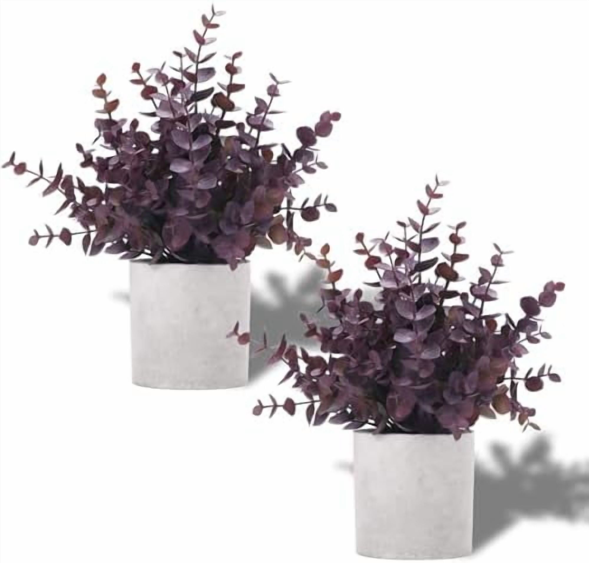 2 Pack Small Fake Plants Eucalyptus Potted Artificial Plants Fall ...