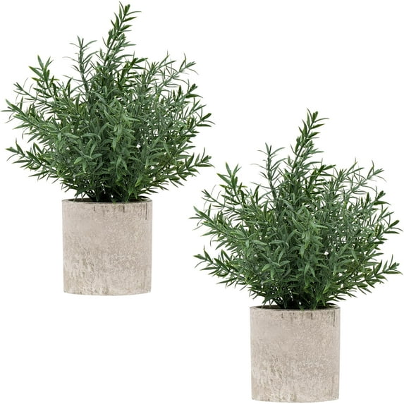 2 Pack Small Fake Plants Eucalyptus Potted Artificial Plants for Shelf ...