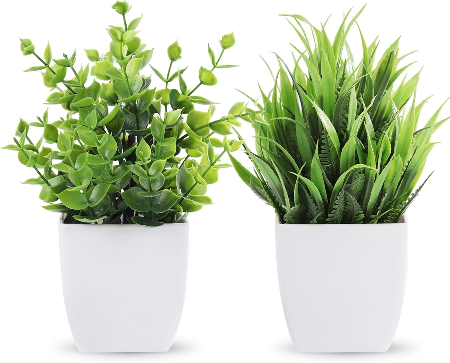2 Pack Small Fake Plants Mini Artificial Flower Pots for Desktop Home ...