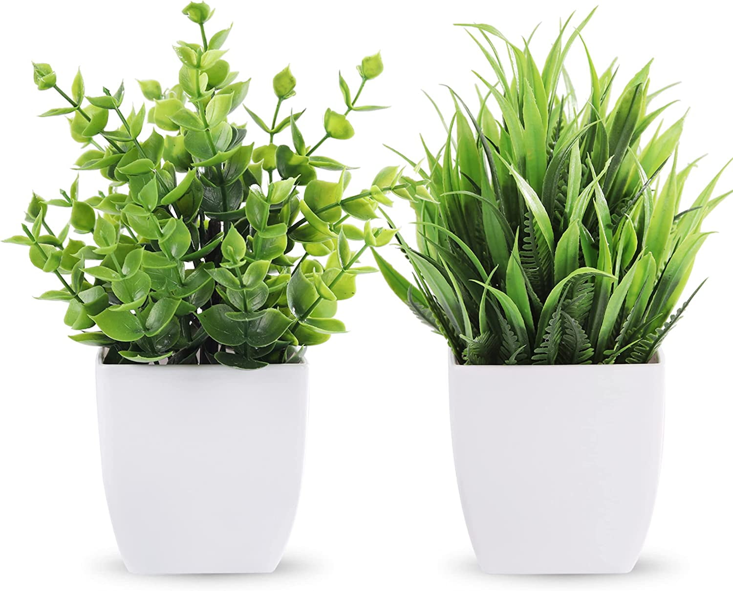 2 Pack Small Fake Plants Mini Artificial Potted Plants for Table Desk ...