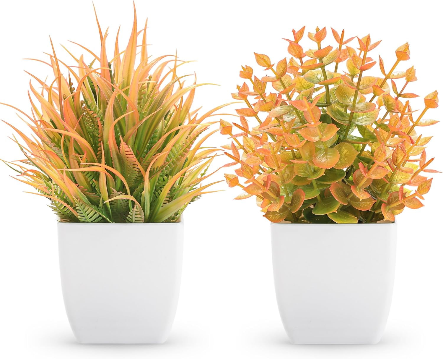 2 Pack Small Fake Plants Mini Artificial Potted Plants for Table Desk ...