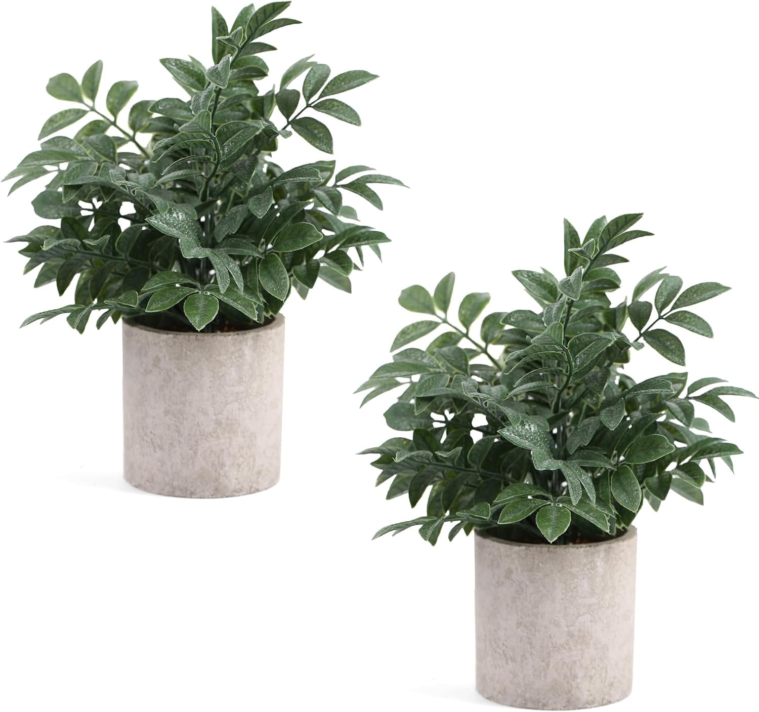 2 Pack Small Fake Plants Potted Artificial Herb Plants for Shelf Desk ...