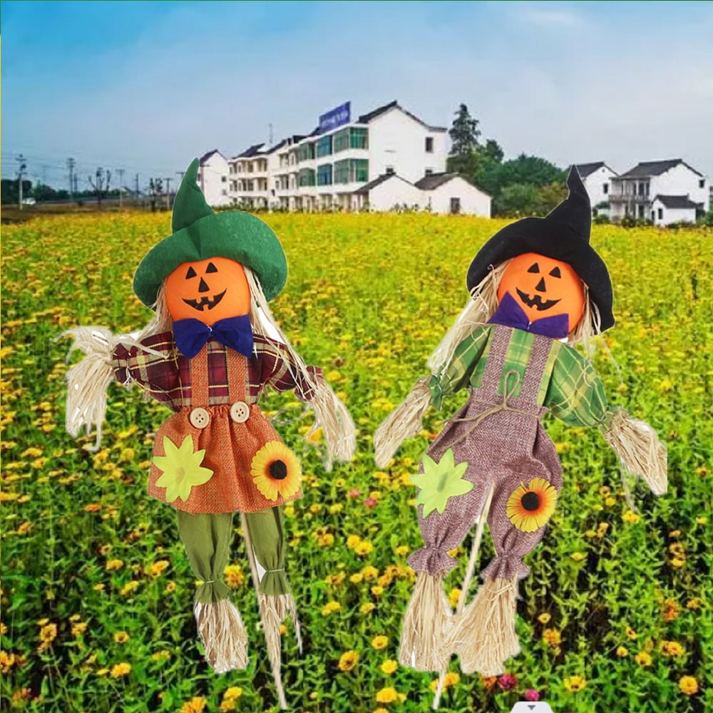 2 Pack Harvest Scarecrow Decor, Fall Standing Scarecrow for ...