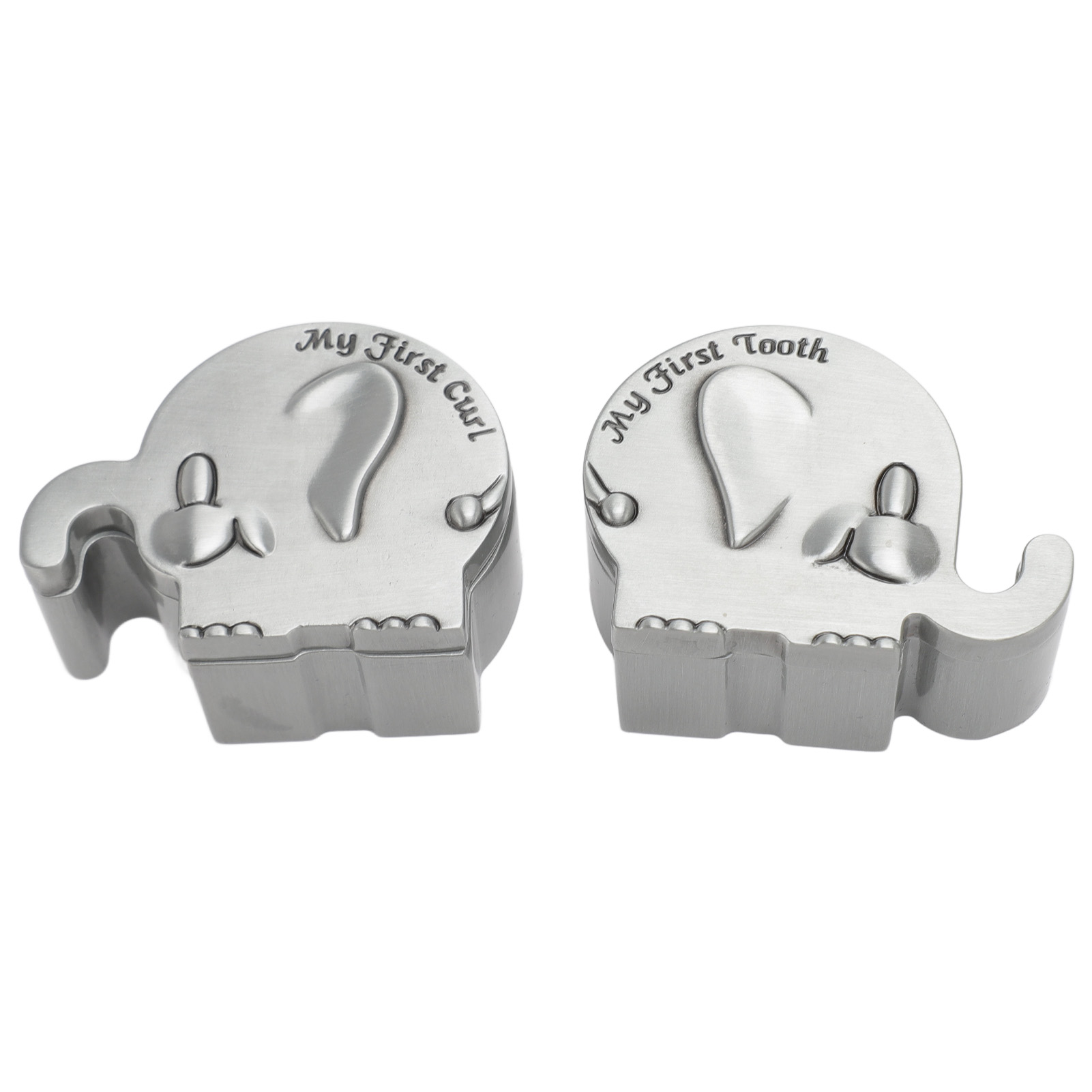 2 Pack Small Keepsake Box Elephant Shape Storage Container Metal ...