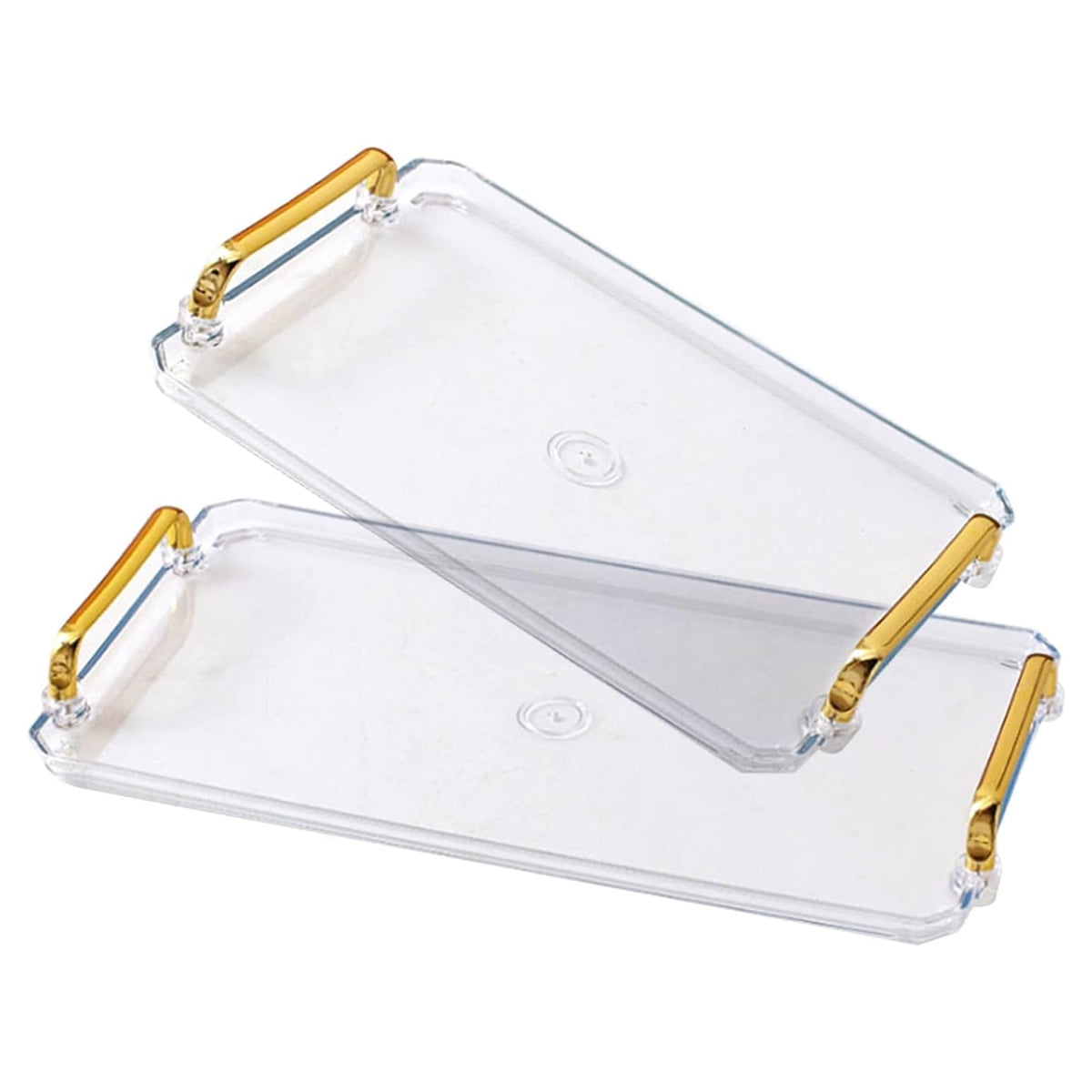 2 Pack Small and Large Serving Tray with Handles Clear Jewelry Tray ...