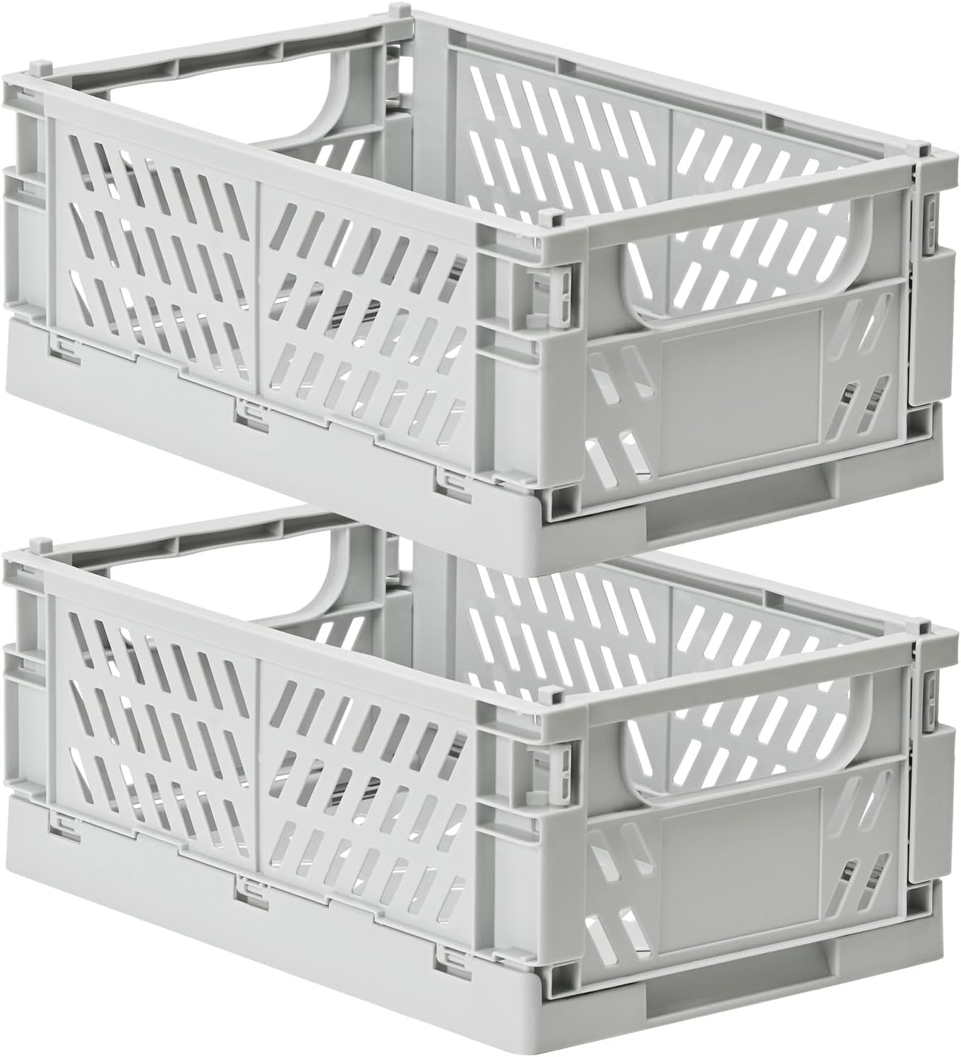 2-Pack Small Pastel Plastic Storage Baskets, Collapsible Mini Bins for ...