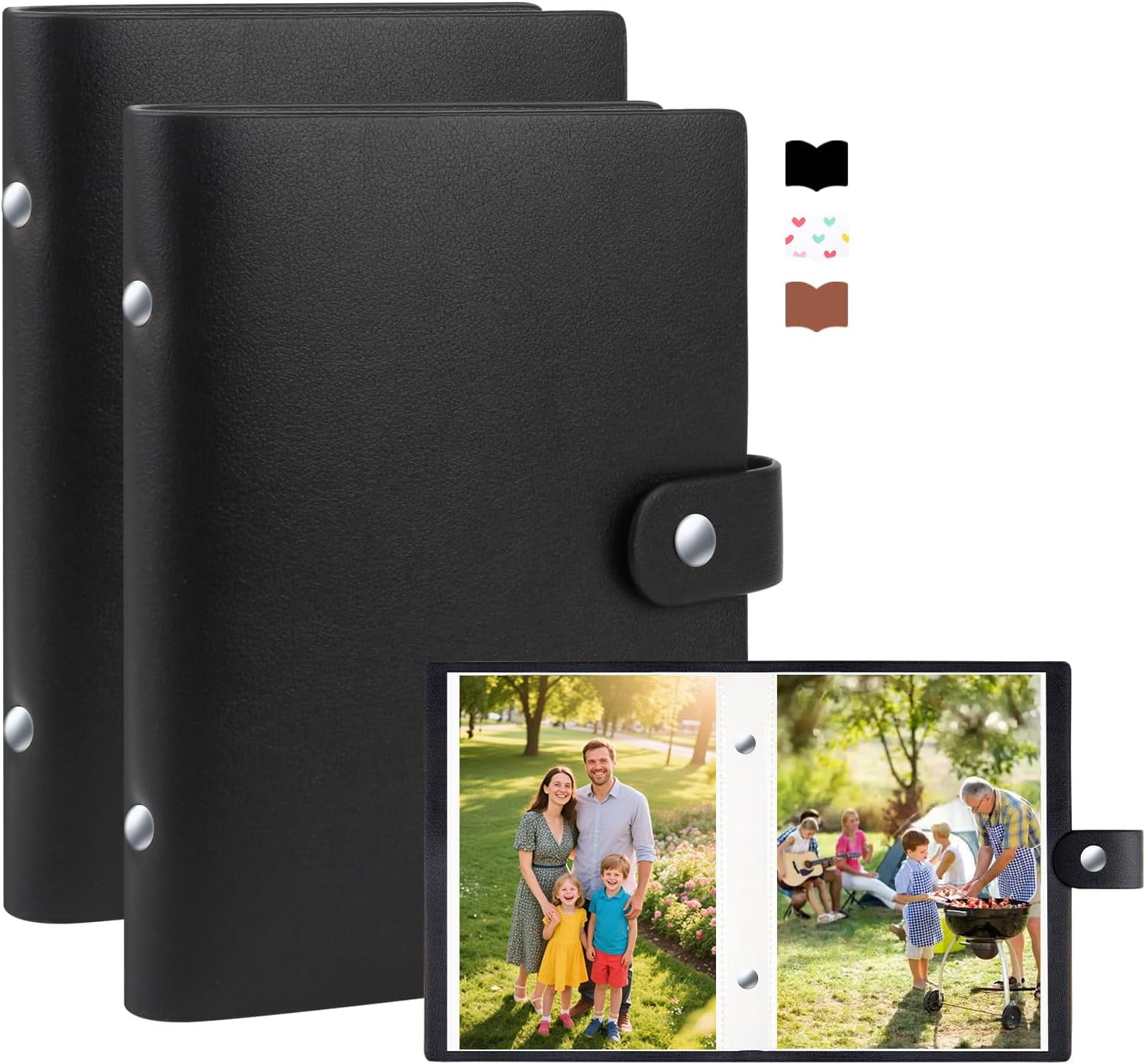 2 Pack Small Photo Album 5x7 Holds 52 Pictures Leather Cover 5 x 7 ...