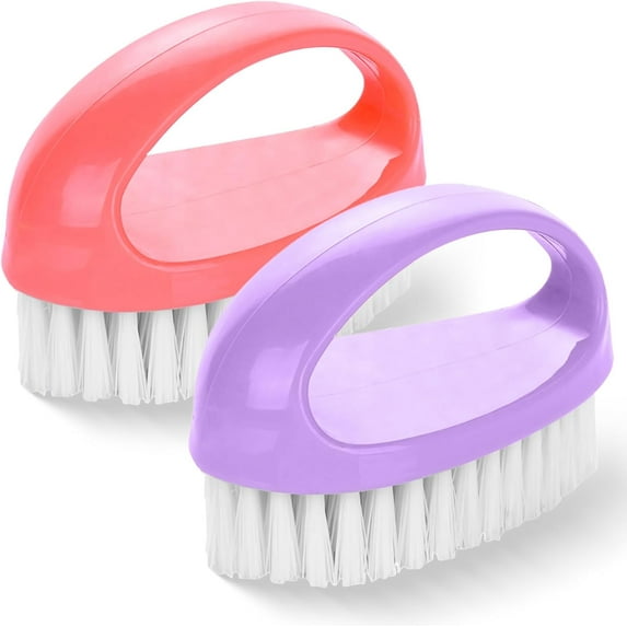 2 Pack Small Scrub Brush,Heavy Duty Stiff Nylon Bristles Cleaning Brush ...