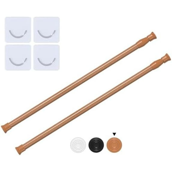 2 Pack Small Spring Tension Curtain Rod 12 to 20 Inch, Thin Tension Rod ...