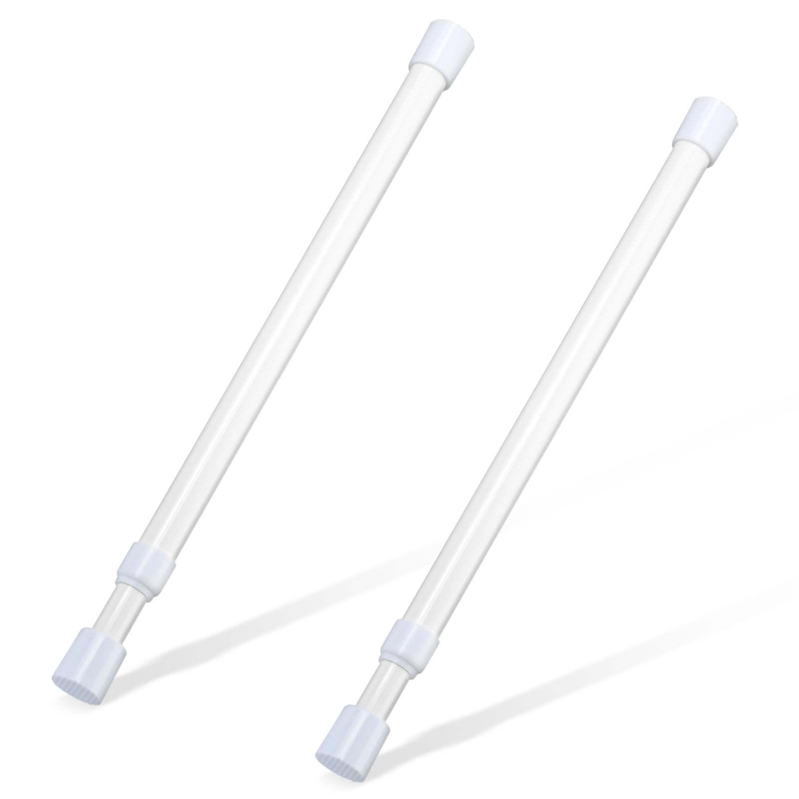 2 Pack Small Tension Rods 12-20 Inch, Spring Loaded Curtain Rod No ...