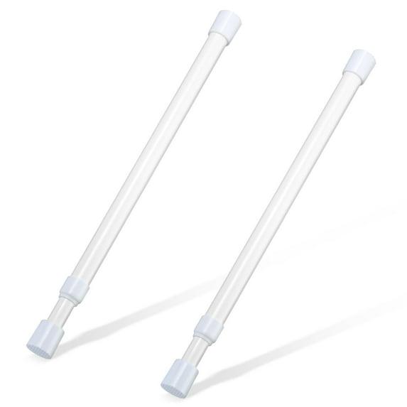 2 Pack Small Tension Rods 12-20 Inch, Spring Loaded Curtain Rod No ...