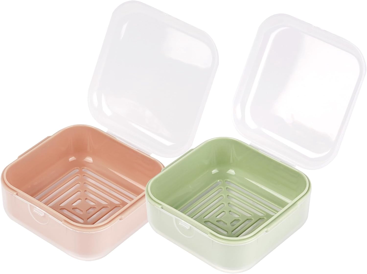 2-Pack Small Travel Soap Case with Removable Drain Tray - PP Plastic ...