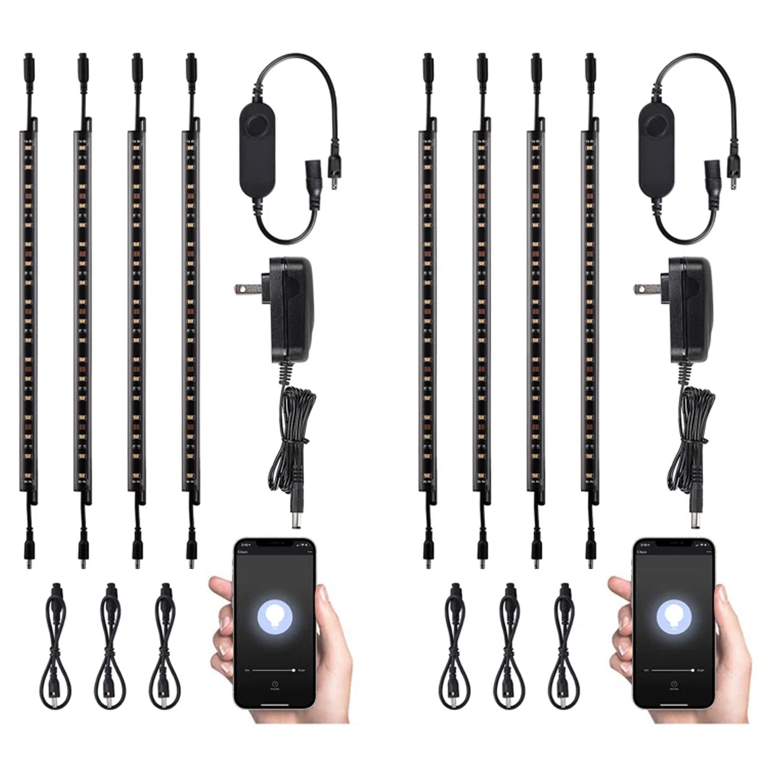 2 Pack Smart LED Light Bar Kit, 6W 12V, 5000K Daylight, UL Adapter for ...