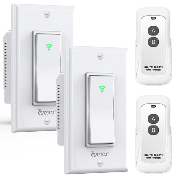 2 Pack Smart Switch with Remote Control with Alexa/Google Home Light ...