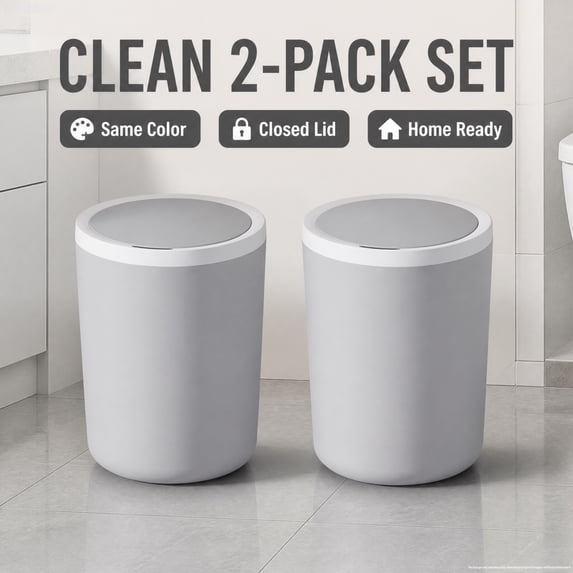 2 Pack Smart Trash Can, Motion Sensor Touchless Automatic Garbage Can ...