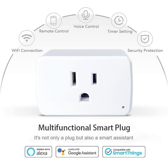 2 Pack Smart WiFi Outlet, Alexa Compatible Wall Outlet, Google Home ...