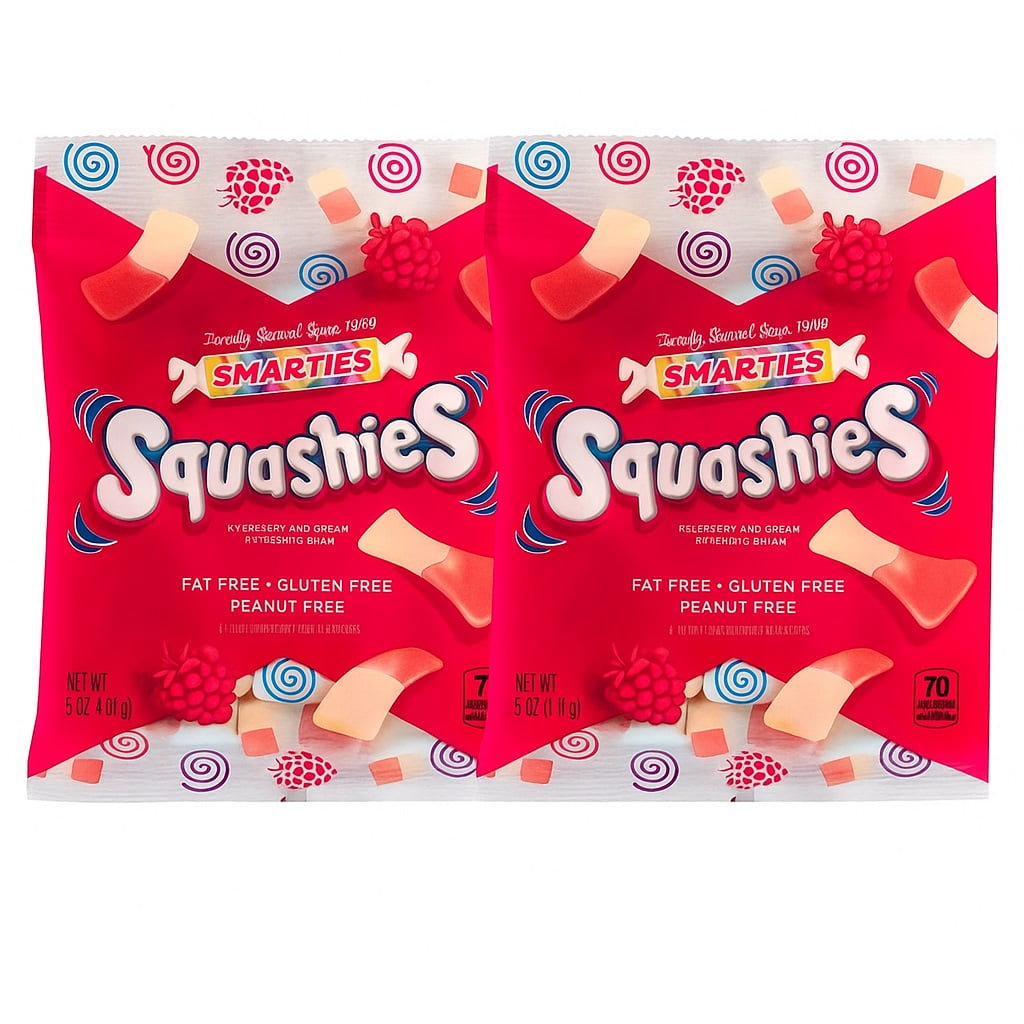 2 Pack Smarties Squashies Raspberry marshmallows, 5 oz - Walmart.com