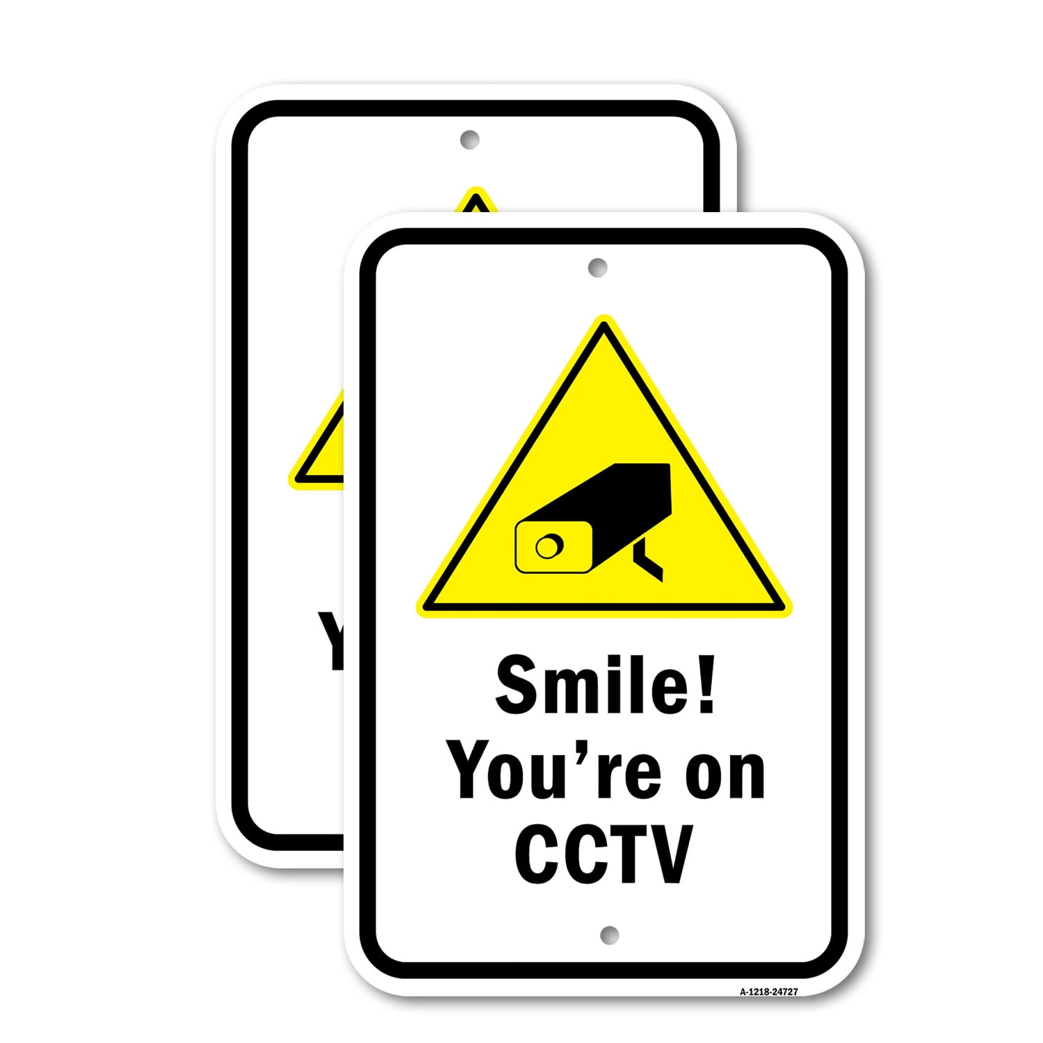 (2 Pack) Smile! You're On CCTV | 12" X 18" Heavy-Gauge Aluminum Sign ...