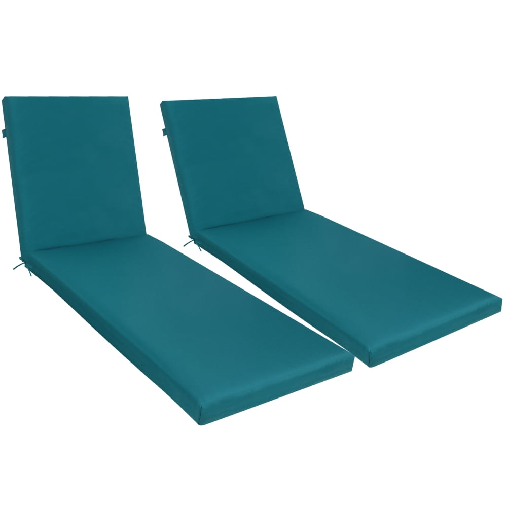 2-Pack Smoke Blue Outdoor Chaise Lounge Cushions, 75" UV & Fade ...