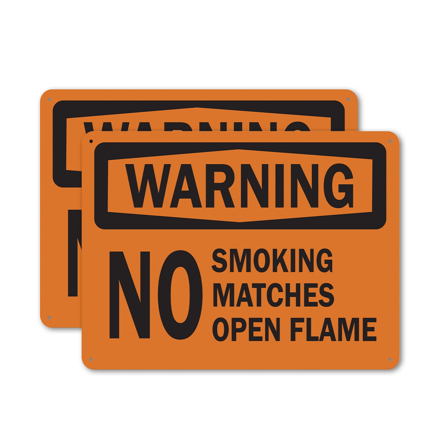 (2 Pack) No Smoking Matches or Open Flame OSHA Warning Sign 10 Inch X 7 ...