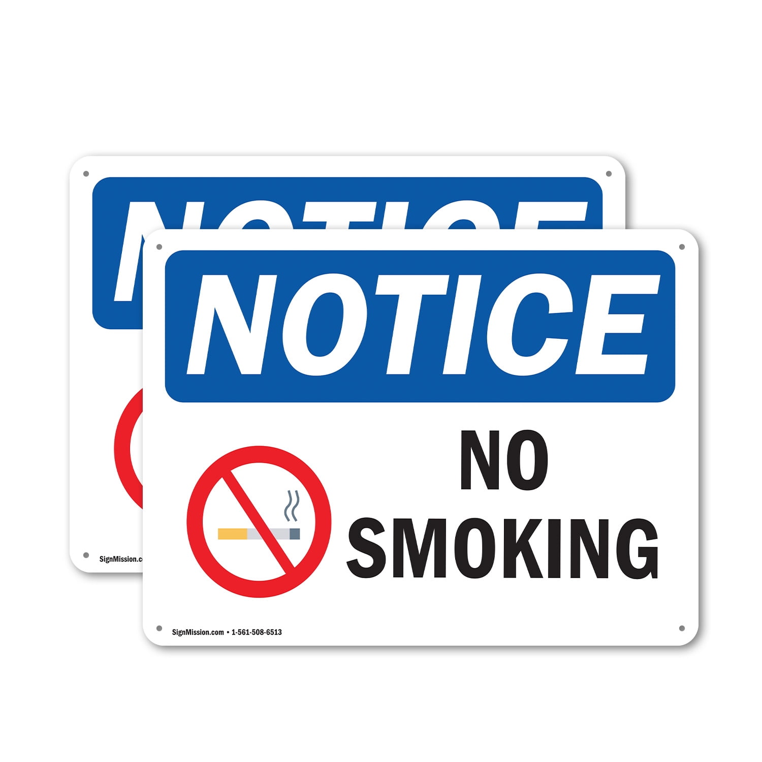 (2 Pack) No Smoking OSHA Notice Sign 10 Inch X 7 Inch Indoor / Outdoor ...