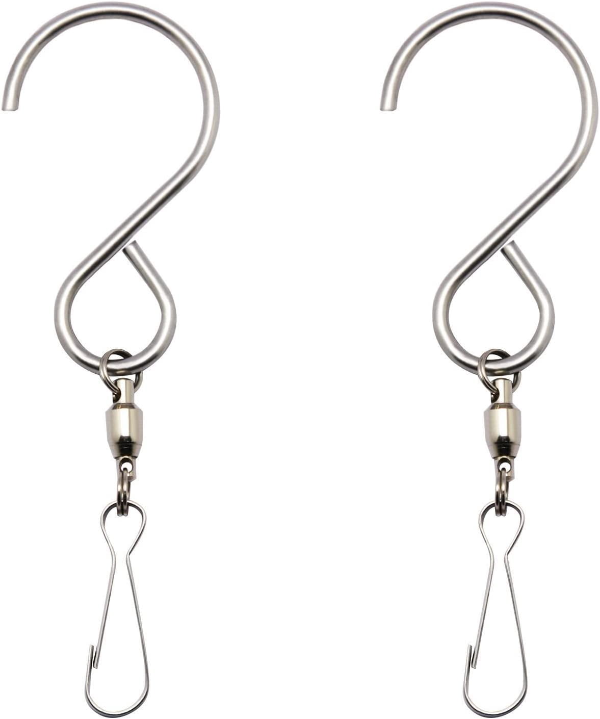 2-Pack Smooth Spinning Swivel Clips Hanging Hooks for Wind Chime Mobile ...