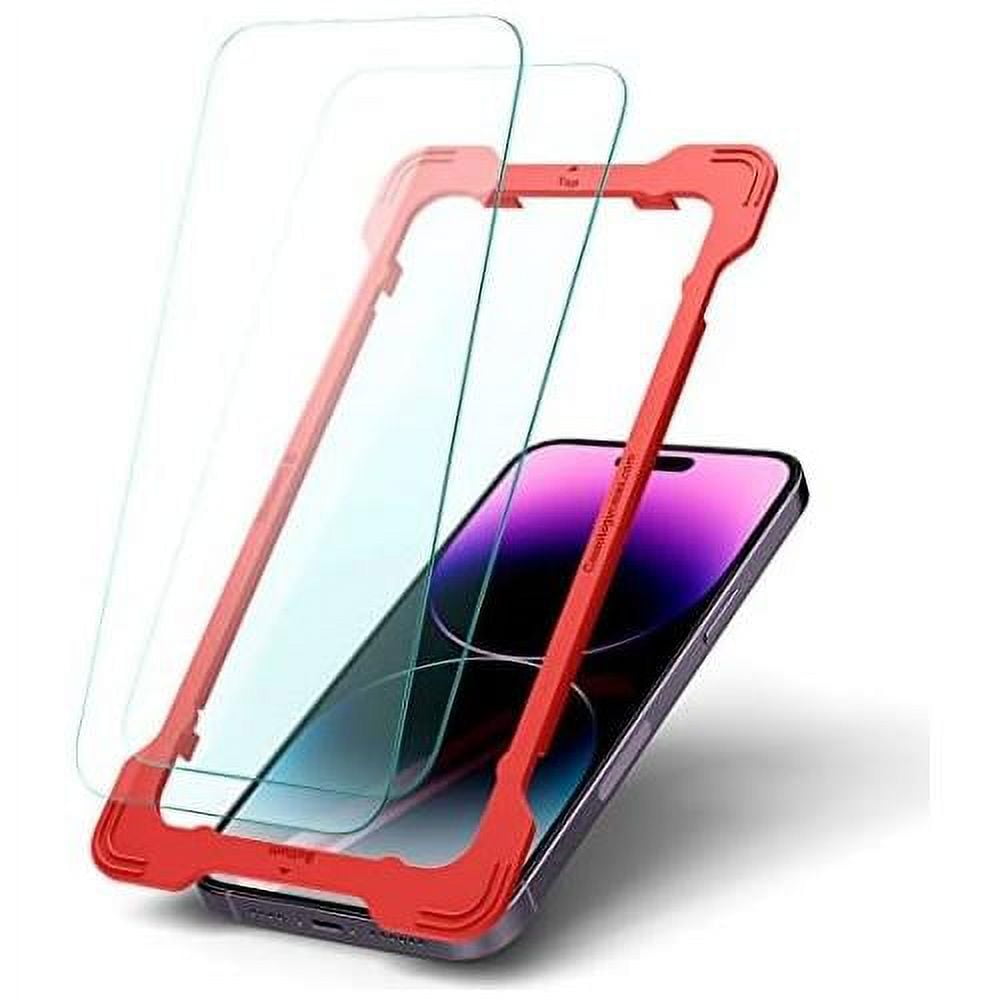 2 Pack Snap Fit Clear Tempered Glass For 14 Pro Screen Protector With ...