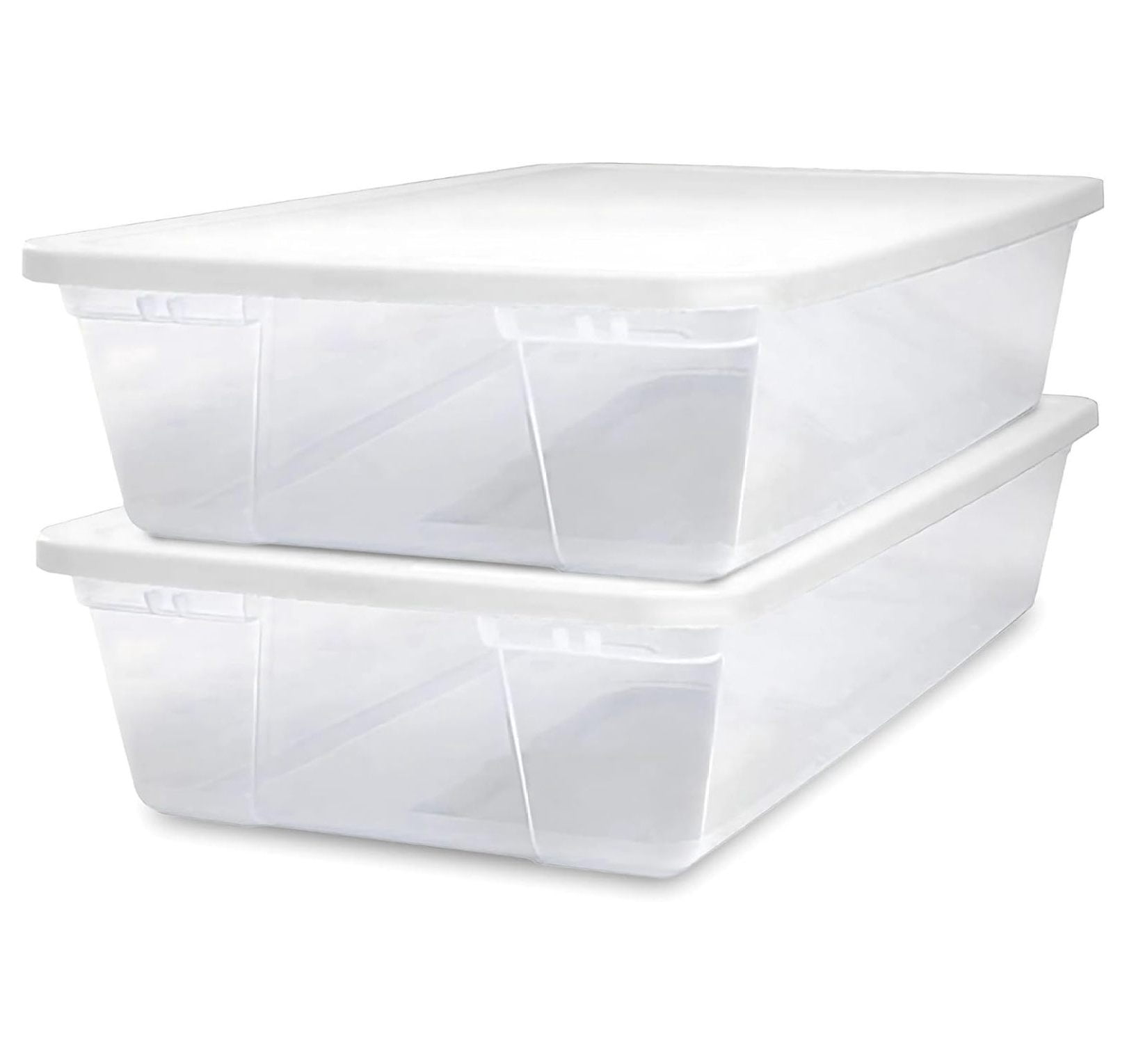 2-Pack Snaplock, Large Clear Plastic Storage Bins with Lids, 41 Quart ...