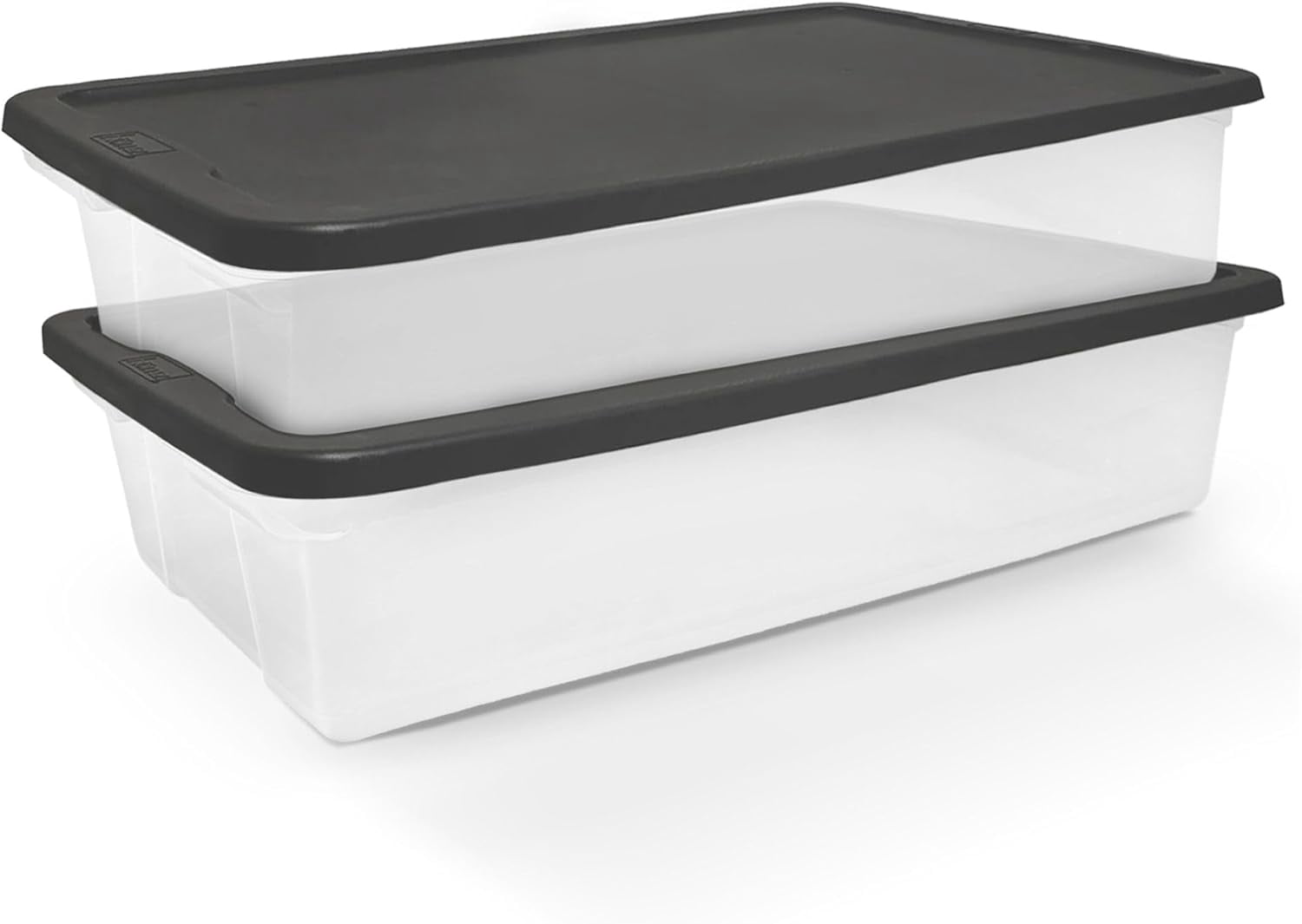 2-Pack Snaplock, Large Clear Plastic Under Bed Storage Bins with Lids ...
