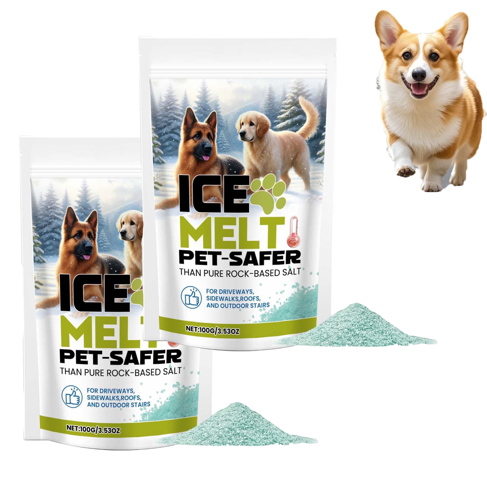 2 Pack Snow Salt Ice Melt, Fast Acting Ice Melter, Pet Friendly Snow ...