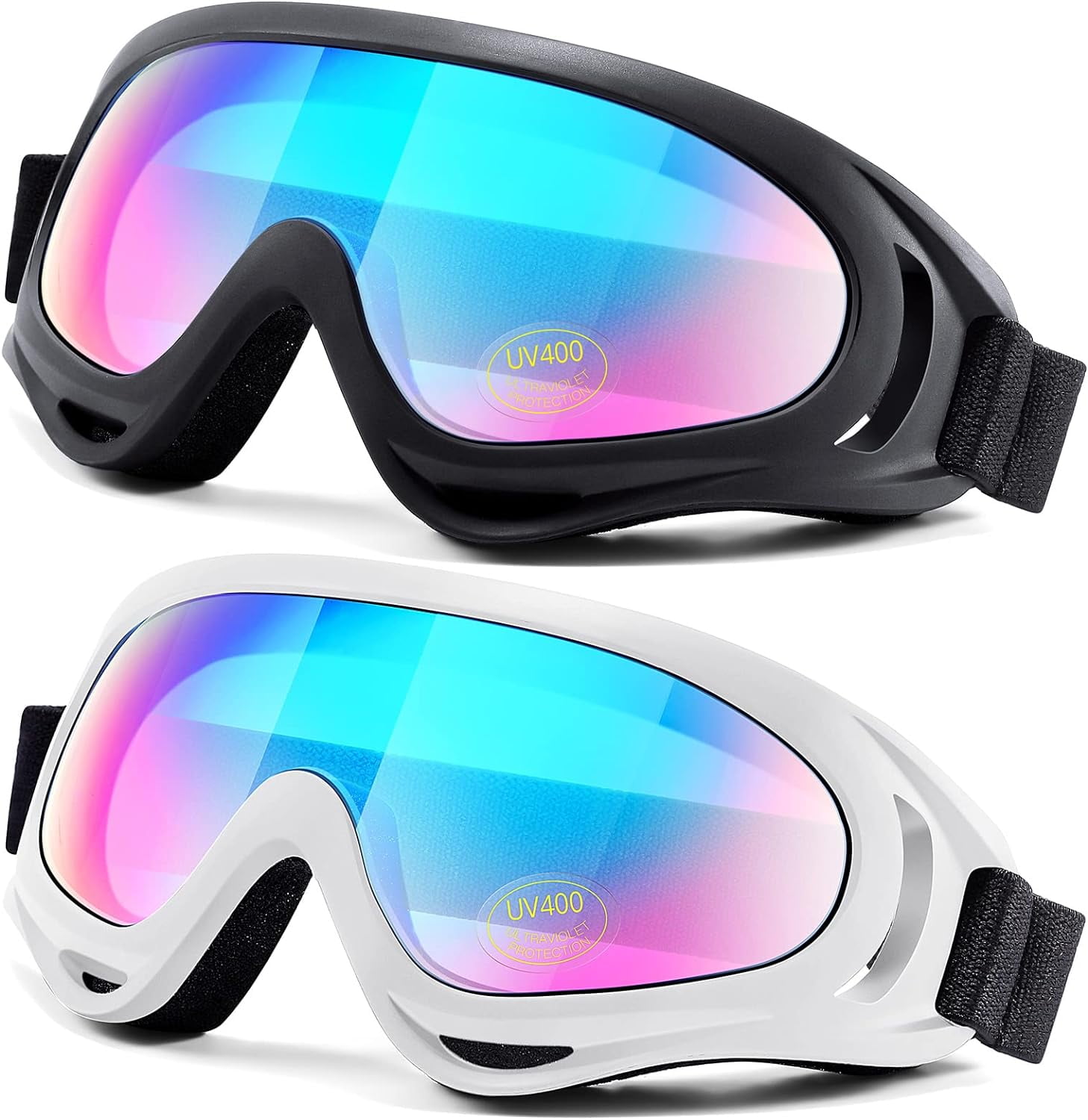 2-Pack Winter Anti-Fog Snow Ski Goggles, Snowboard Goggles for Family ...