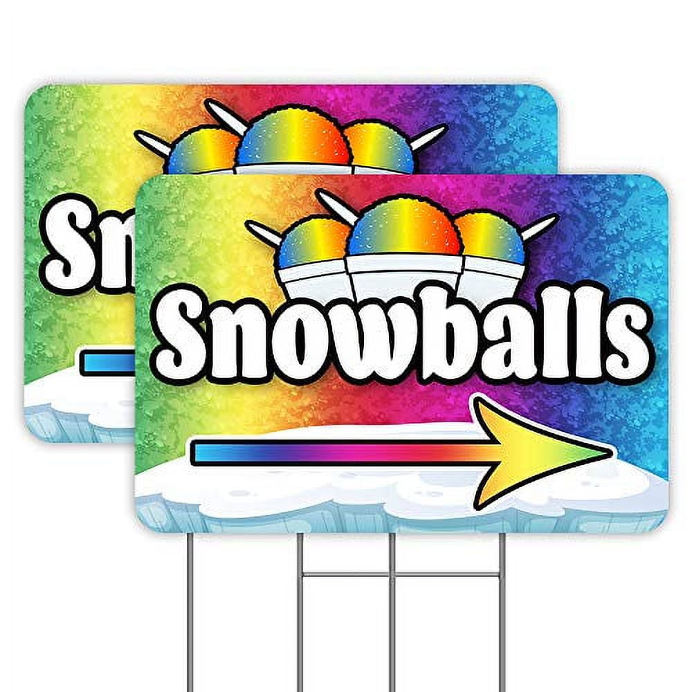 2 Pack Snowballs (Arrow) Yard Sign 16" x 24" - Double-Sided Print, with ...