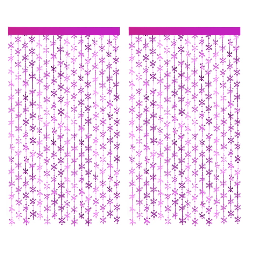 2 Pack Snowflake Metallic Tinsel Curtains Winter Frozen Theme Party ...