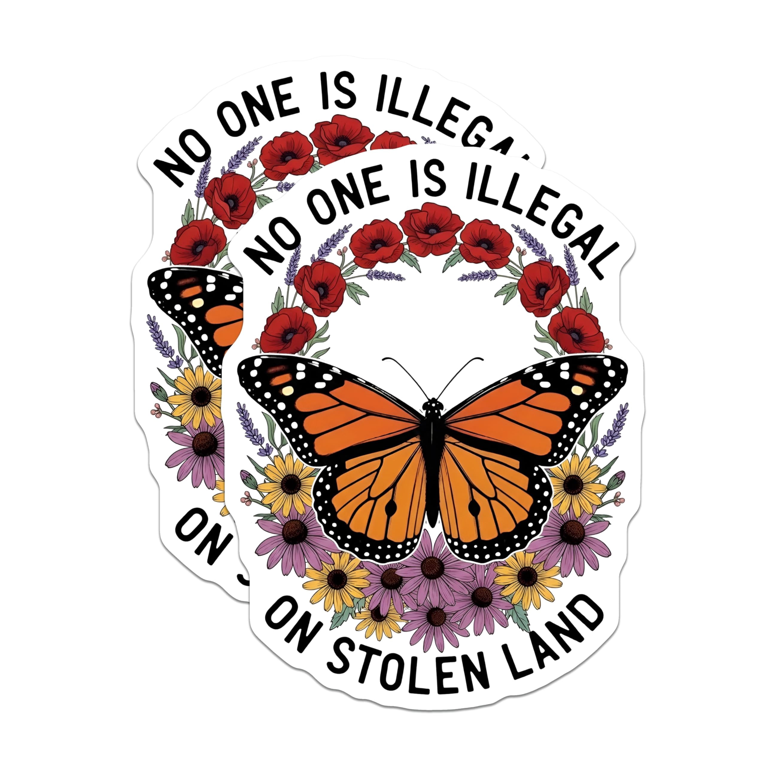 (2 Pack) Social Justice Magnets - Monarch Butterfly Stolen Land Art ...