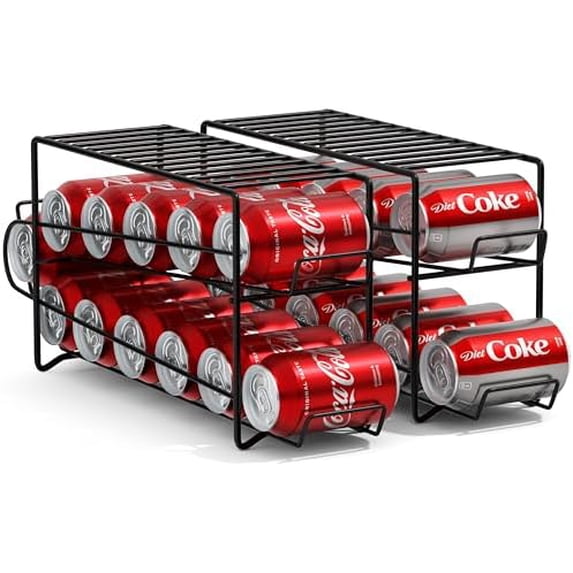 2-Pack Soda Can Dispenser Rack – Beverage Organizer for Refrigerator ...