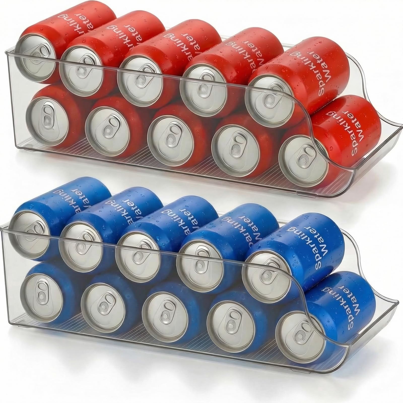 2 Pack Soda Can Organizer, Drink Organizer for Fridge, Clear Kitchen ...