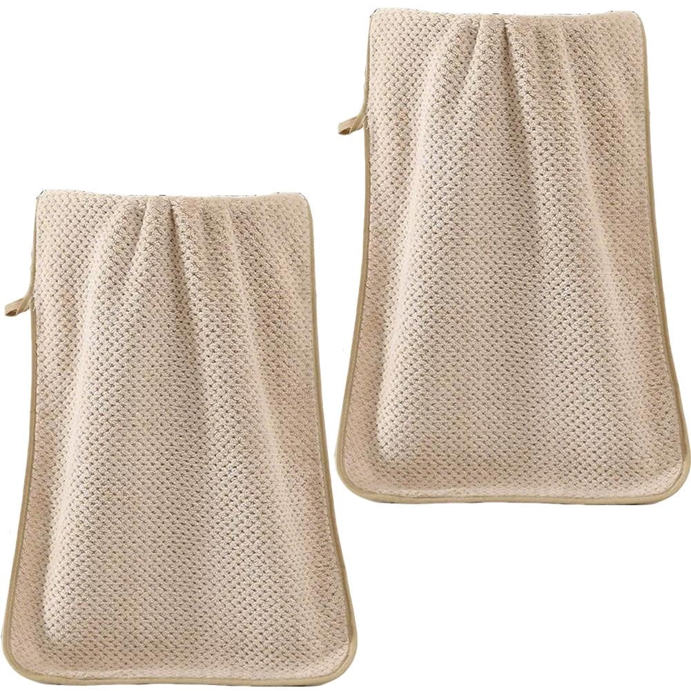 2 Pack Soft Absorbent Cotton Bath Towels, 13.8x29.5 Inch Quick Dry ...