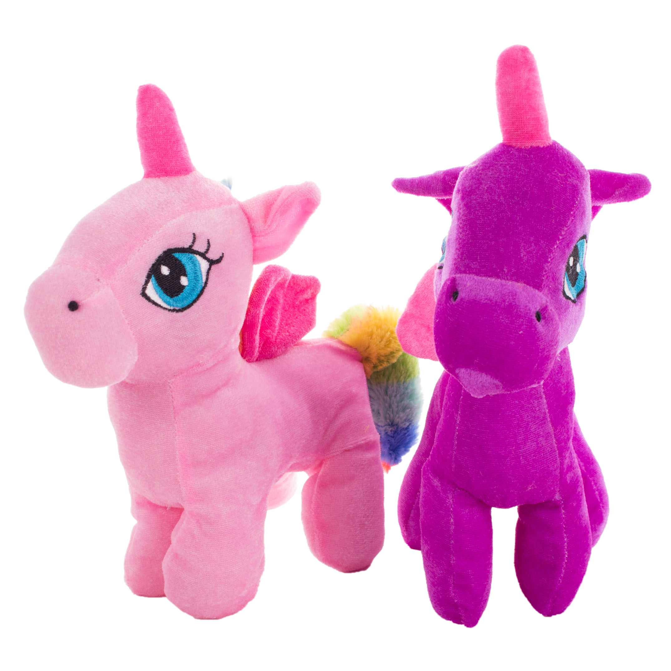 2 Pack Soft Cuddle Me Magical Fairytale Unicorn 10" Plush Animal, Purple Pink - Walmart.com