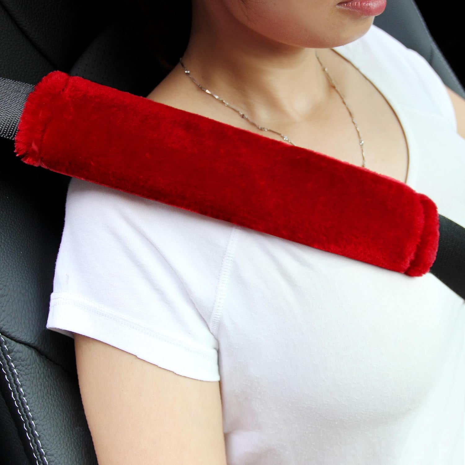 2 Pack Soft Faux Fur Universal Fit Seat Belt Cover Car Truck SUV ...
