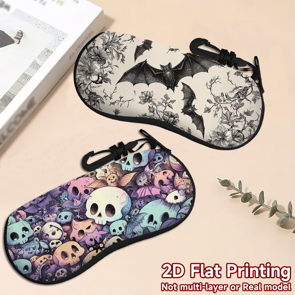 2-Pack Soft Neoprene Sunglasses Cases with Zippered Pouch & Carabiner ...