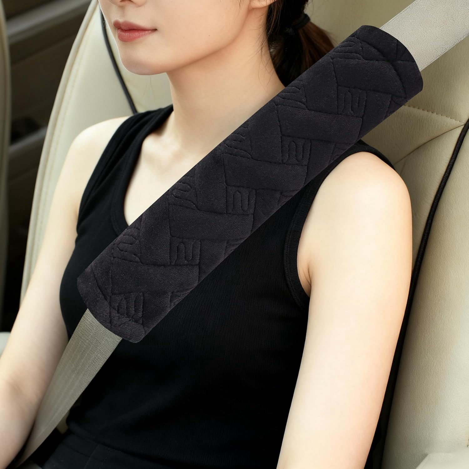 2-Pack Soft Seat Belt Covers Universal Car Shoulder Pad Cushions with ...
