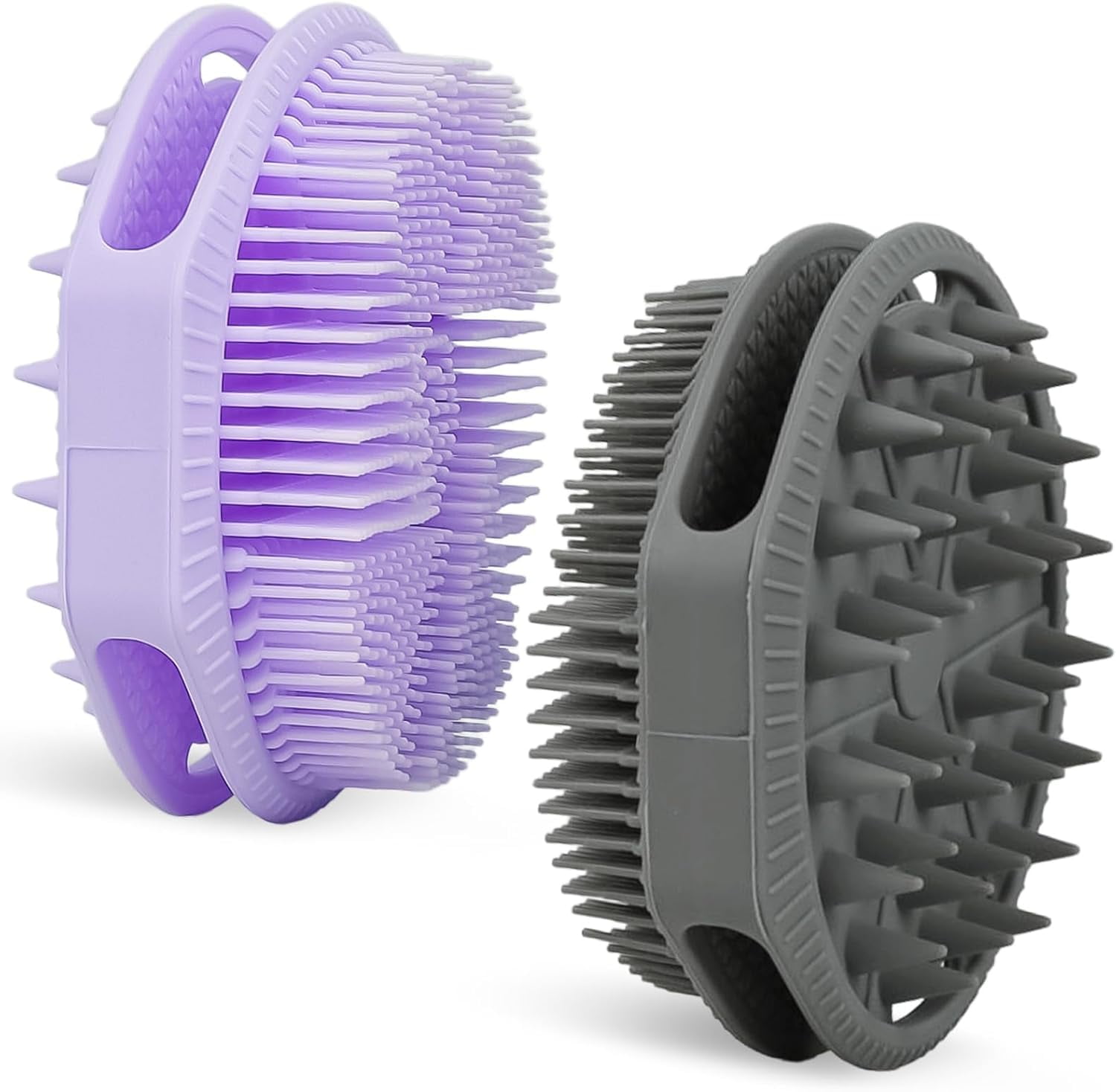 2-Pack Soft Silicone Dual-Sided Body Scrubber & Loofah | Gentle ...