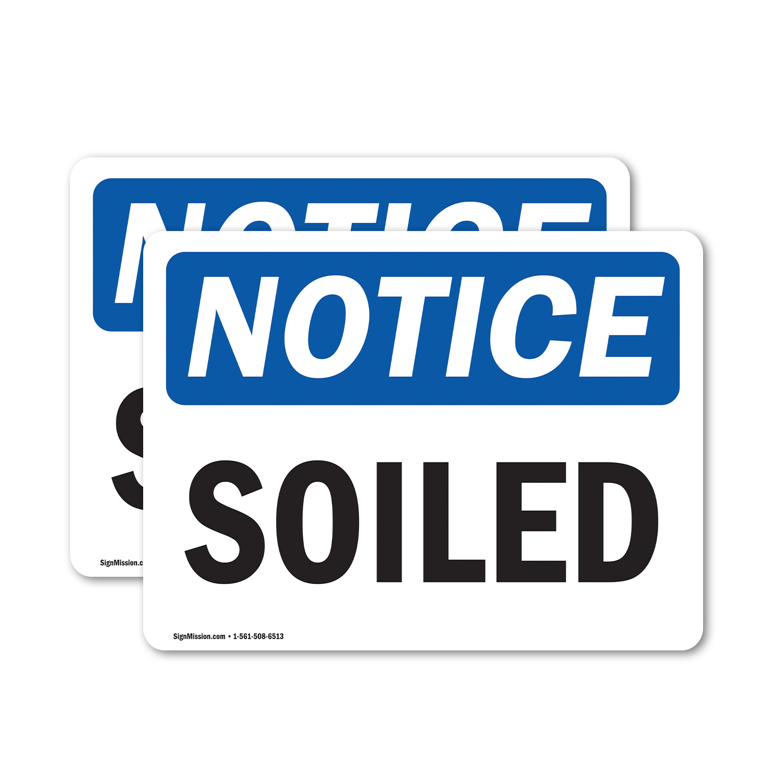 (2 Pack) Soiled OSHA Notice Sign 7 Inch X 5 Inch Vinyl Label Decal ...