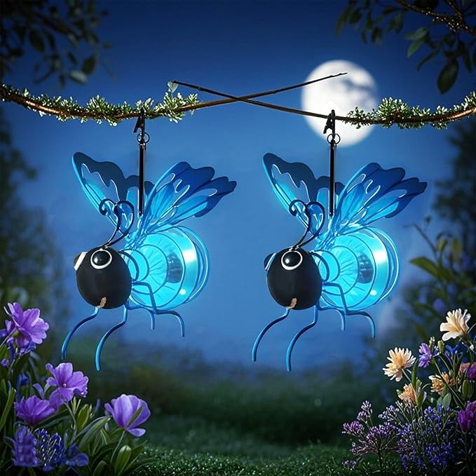 2 Pack Solar Bees Lights Outdoor,Waterproof Bumblebees Solar Light ...