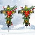 Walmart 2 Pack Solar Memorial Cross Stake Lights, Outdoor Metal ...
