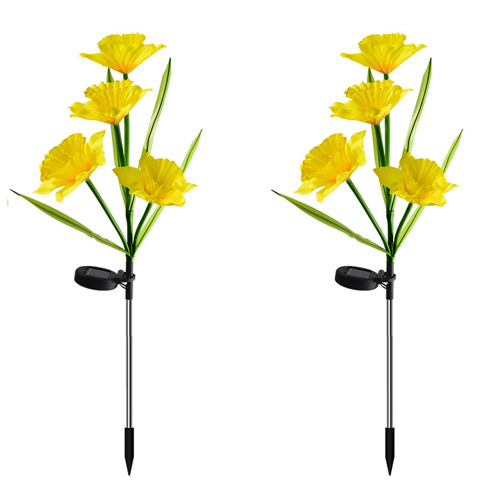 2 Pack Solar Daffodil Lights Decorative Path Lights for Backyard Path ...
